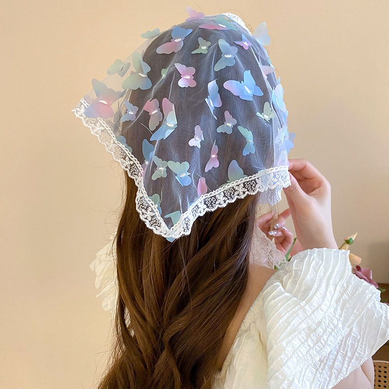 Jual Bandana Renda Segitiga Syal Korea Aksesoris Rambut Elegant Lace ...