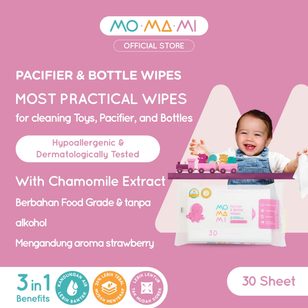 Jual Momami Wet Tissue Baby Pacifier & Bottle Wipes - Tisu Basah Food ...