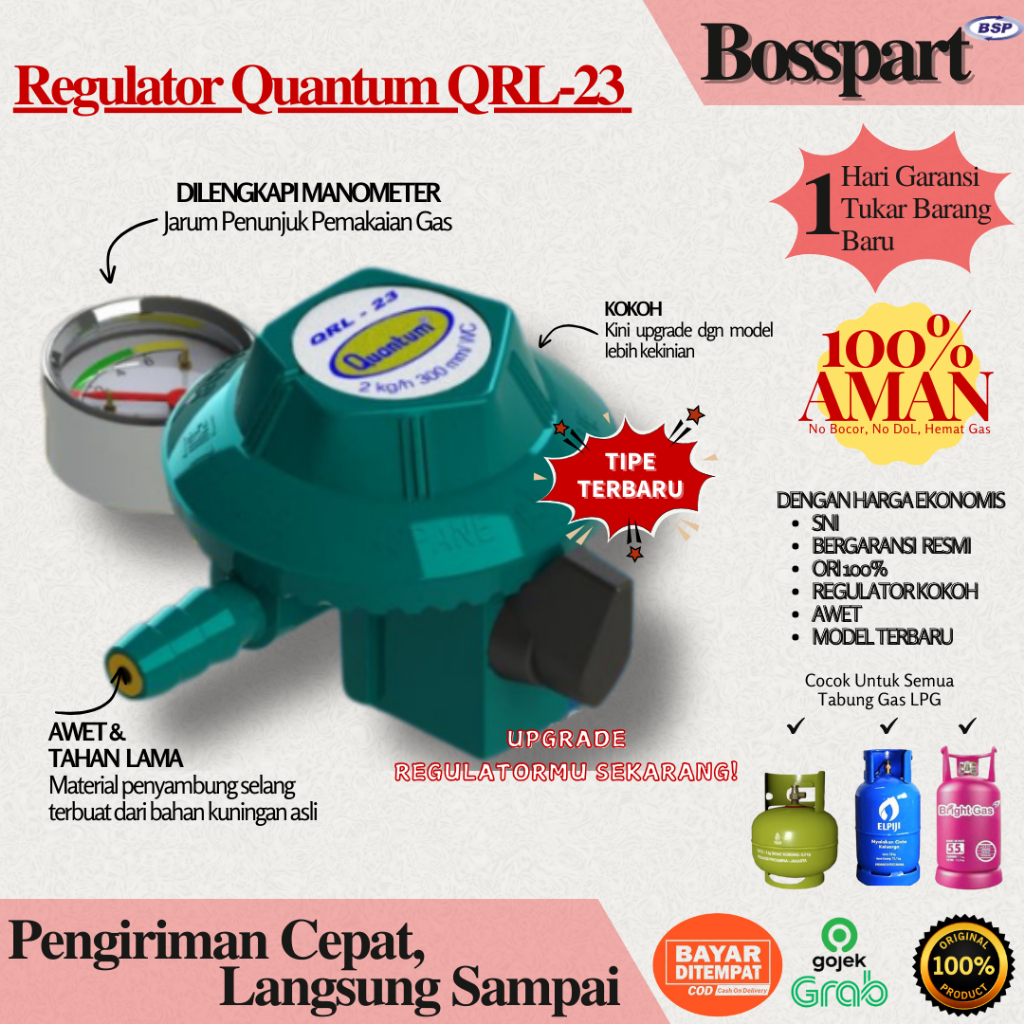 Jual QUANTUM Regulator Gas LPG QRL-03 / QRL-04Plus / QRL-14 / Regulator ...