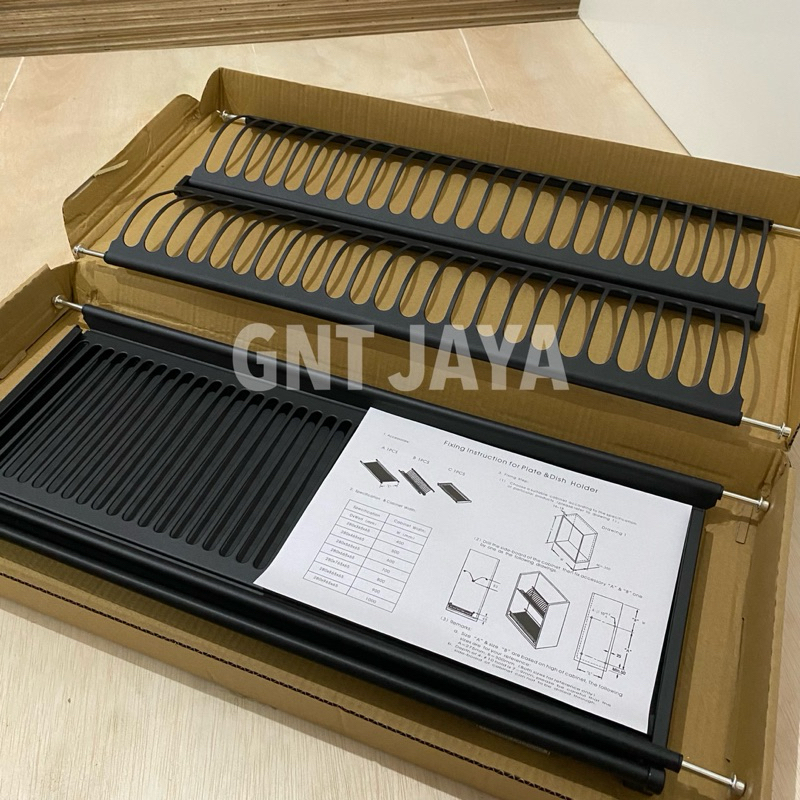 Jual RAK PIRING KABINET ATAS stainless warna HITAM DOF 60cm 600mm dish ...