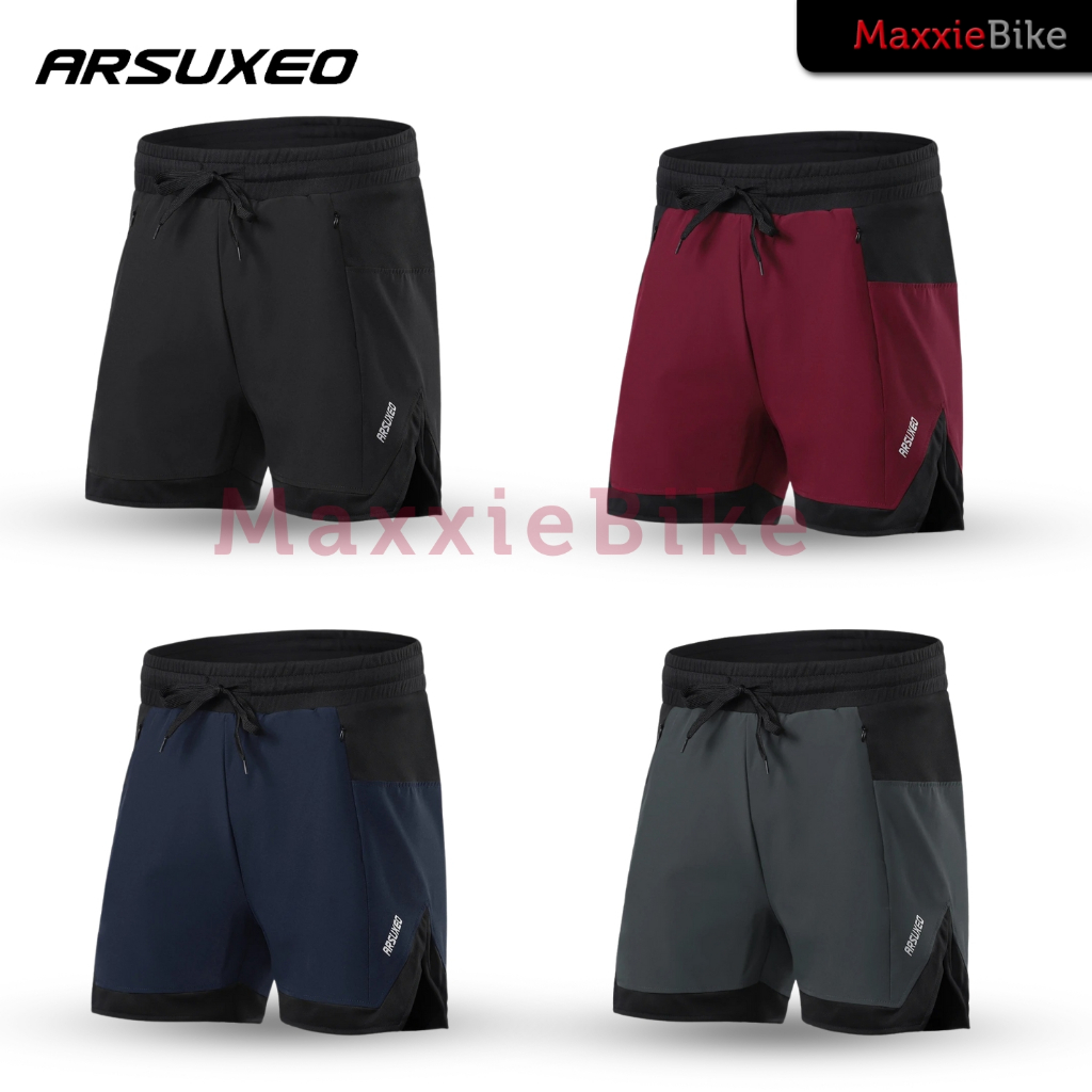 Jual ARSUXEO B211 Celana Pendek Lari Sepeda GymShorts Outdoor ...