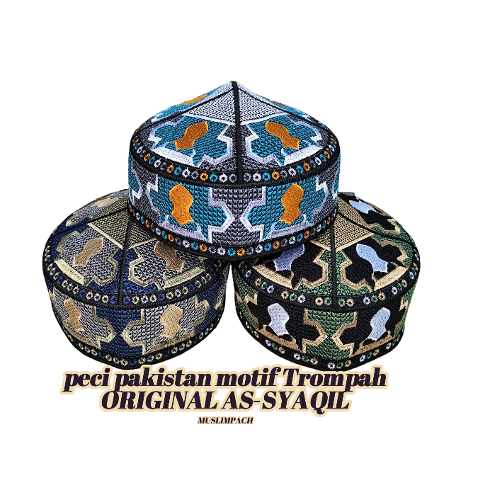 Jual MF PECI SONGKOK PAKISTAN TROMPAH ORIGINAL AS-SYAQIL FULL BORDIR ...