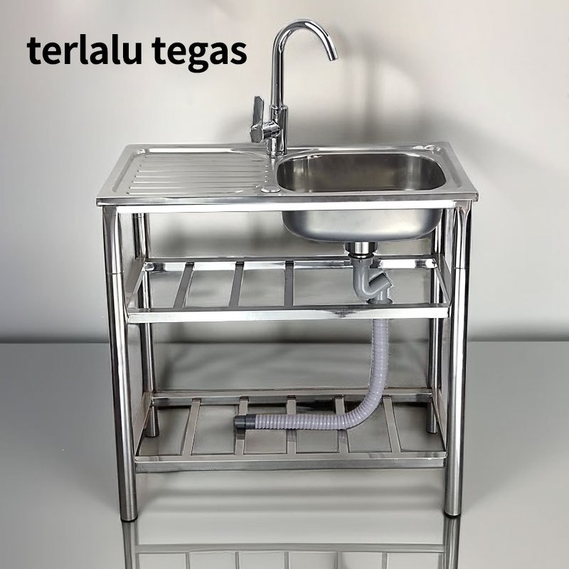 Jual SUS 304 meja wastafel cuci piring Kitchen Sink 7540 Wastafel Paket ...