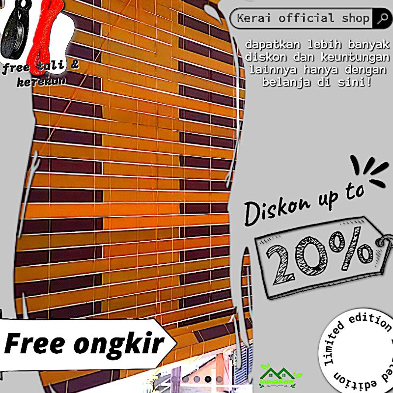 Jual Kerey Kayu Variasi PVC Dilengkapi Waterproof Ukuran 1,5m×2m ...