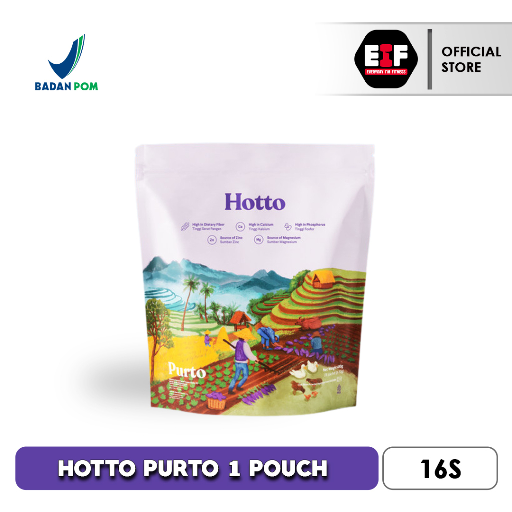 Jual HOTTO Purto Multigrain With Purple Potato 1 Pouch 16 Sachet | Shopee Indonesia