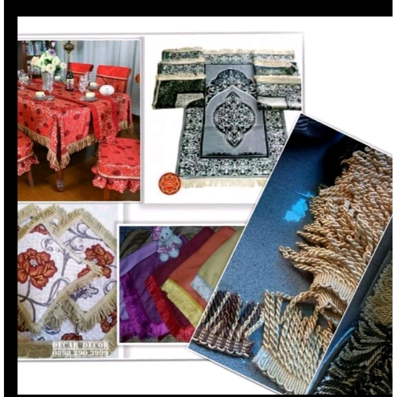 Jual RENDA TAMBANG RUMBAI, WARNA KUNING GOLD | Shopee Indonesia