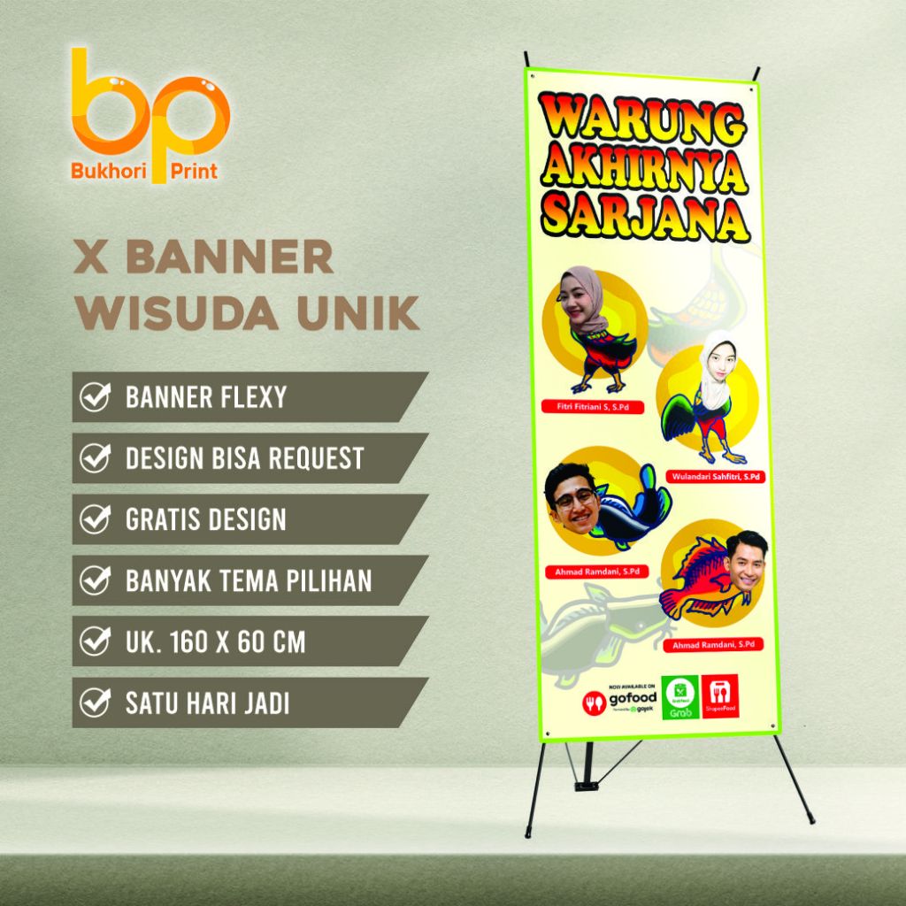 Jual SPANDUK X BANNER WISUDA UNIK + KAKI 7 | Shopee Indonesia
