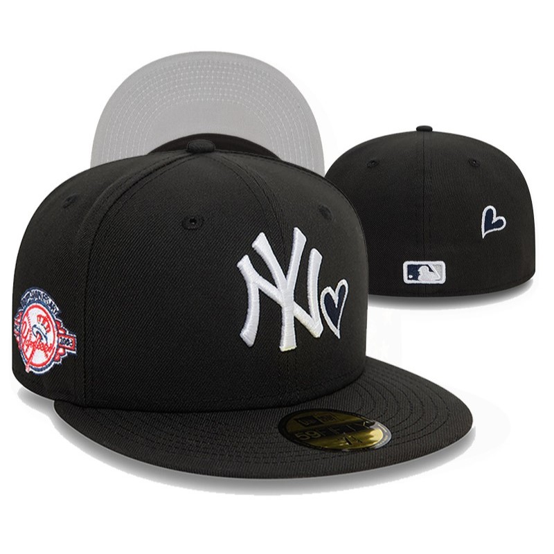 Jual Topi Fitted NY New York Yankees Black White Love Anniversary ...