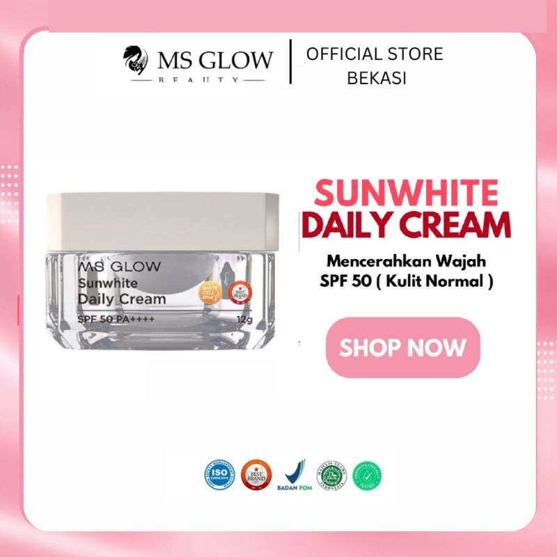 Jual MS Glow SunWhite Daily Cream - Sunscreen Pencerah & Brightening UV ...