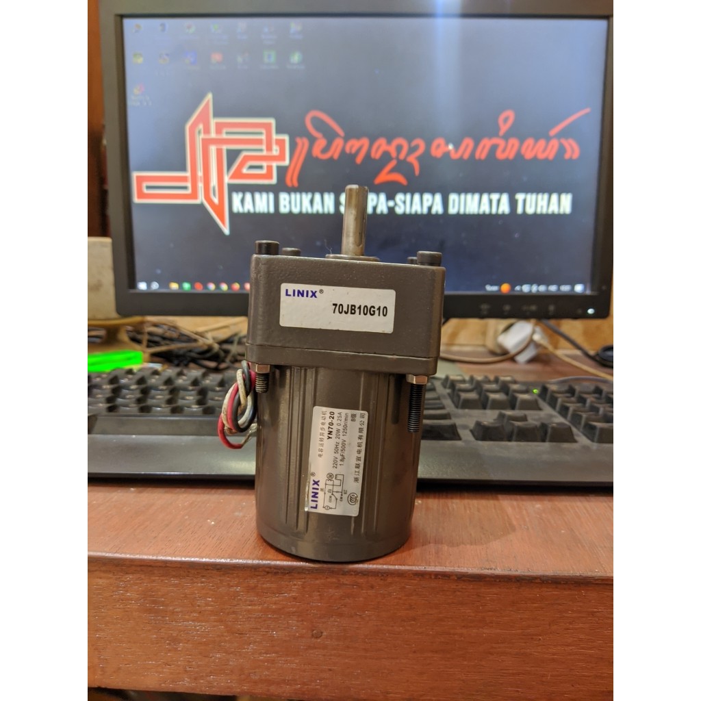 Jual AC Motor Gearbox LINIX 20W 220V Ratio 1:10 125Rpm Model 70JB10G10 ...