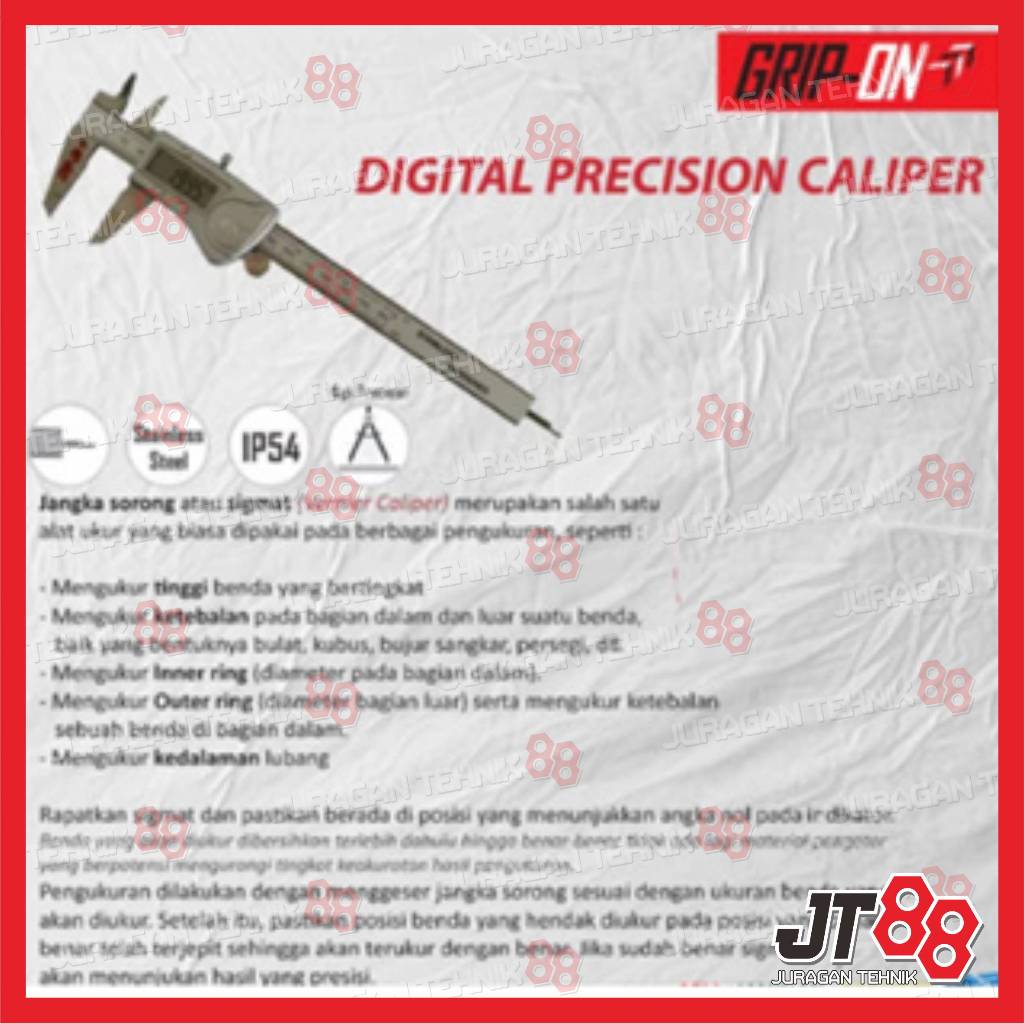 Jual Kaliper Sikmat Presisi Digital - Precision Vernier Caliper GRIP-ON ...