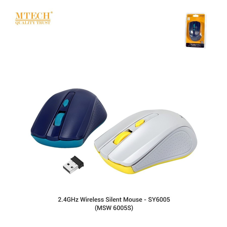 Jual Mouse Wireless M-Tech SY 6005 - Grey Blue | Shopee Indonesia