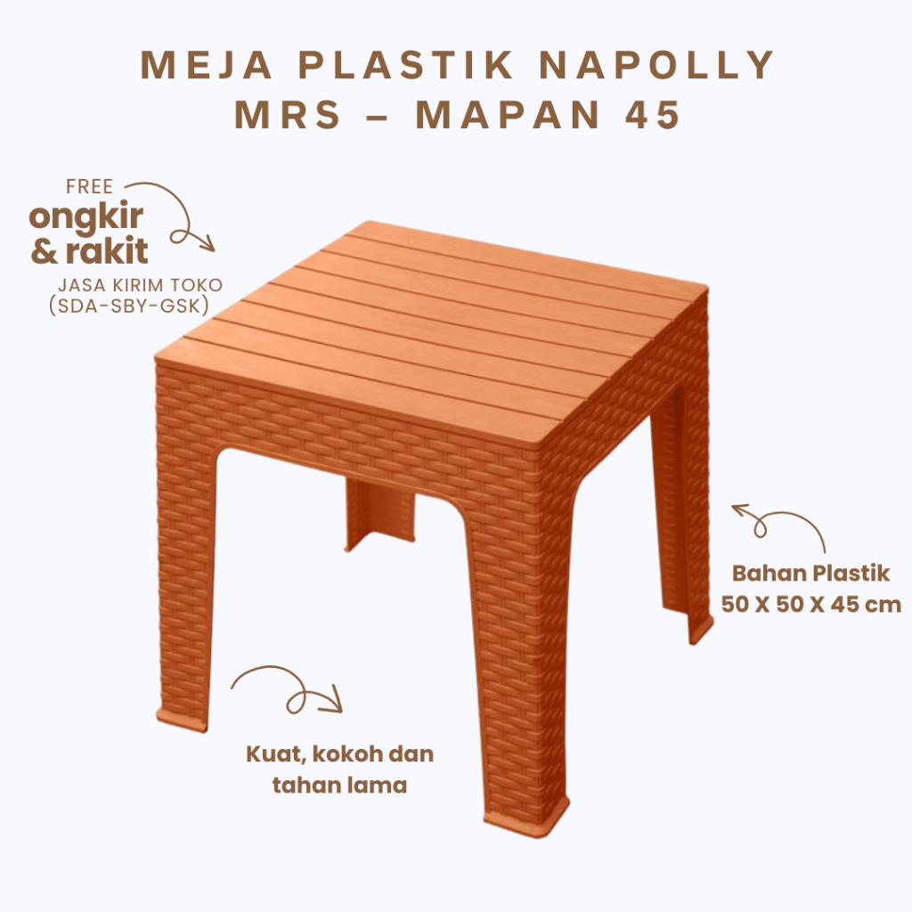 Jual Meja Mapan Napolly MRS-Mapan 45, meja tamu, meja plastik rotan ...