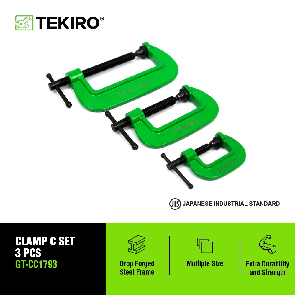 Jual TEKIRO Clamp C Set 3 Pcs 1 2 3 inch isi Pcs Tekiro Klem c set 3 ...
