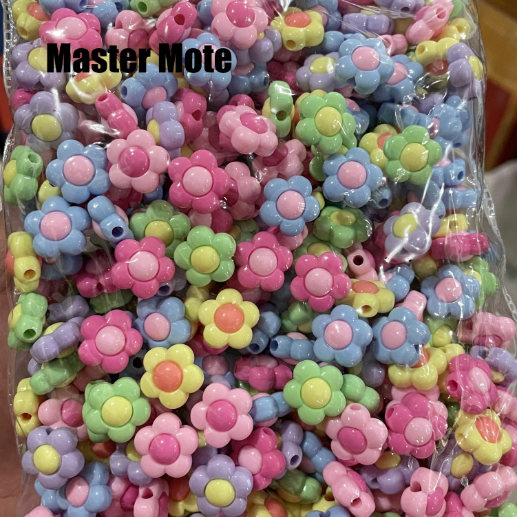 Jual manik manik bunga premium akrilik bunga rainbow monochrome warna ...