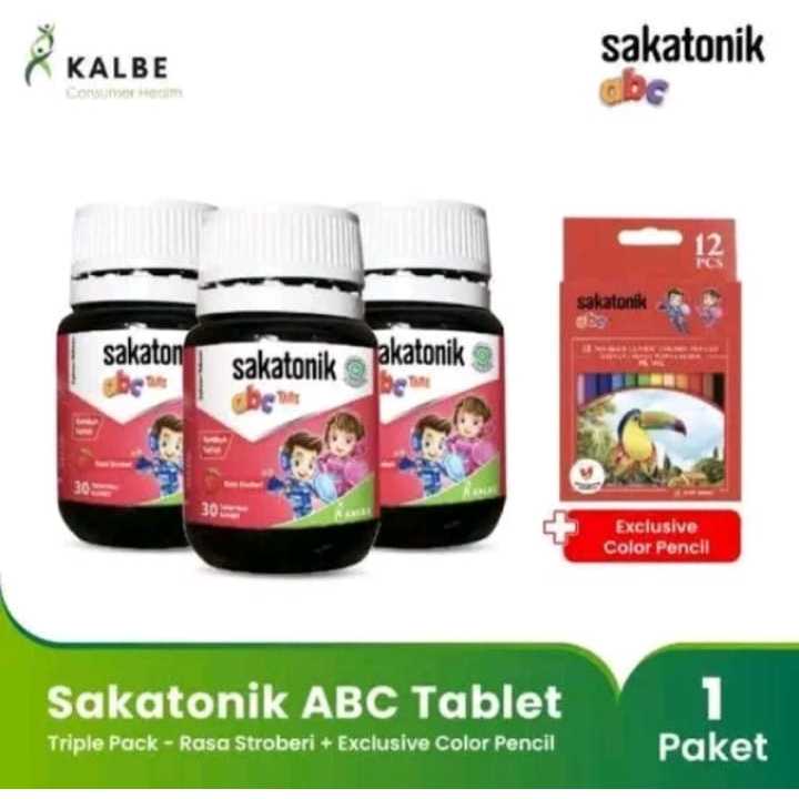 Jual SAKATONIK ABC TABLET HISAP 30s( **PROMO BELI 3 BOTOL(TRIPLE PACK ...