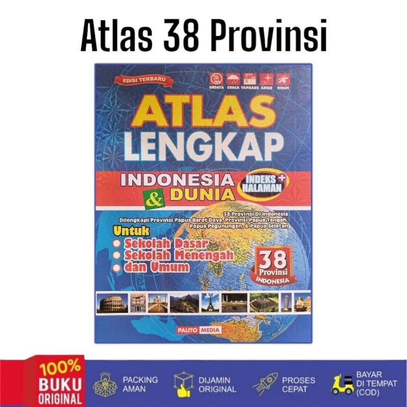 Jual Atlas Lengkap Indonesia - Dunia Edisi Terbaru ( 38 Provinsi ) | Shopee Indonesia