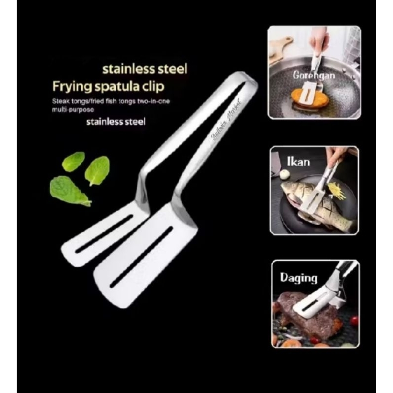 Jual penjepit capitan daging barbeque steak roti ikan stainless steel ...