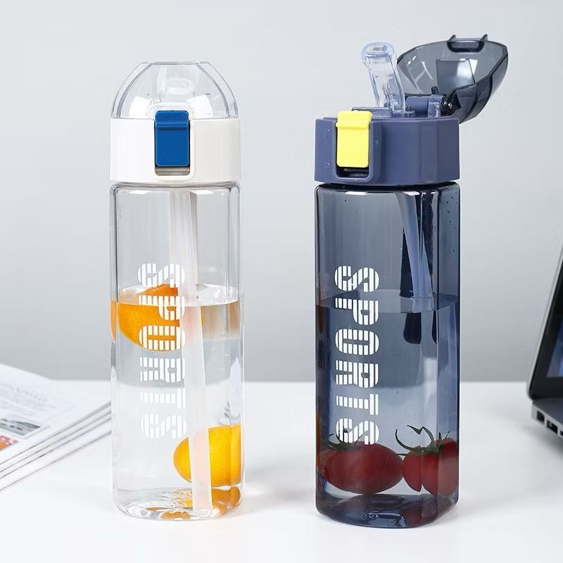 Jual [WH] Infuse Water Bottle Botol Minum Transparan 650ml - Tutup Flip ...