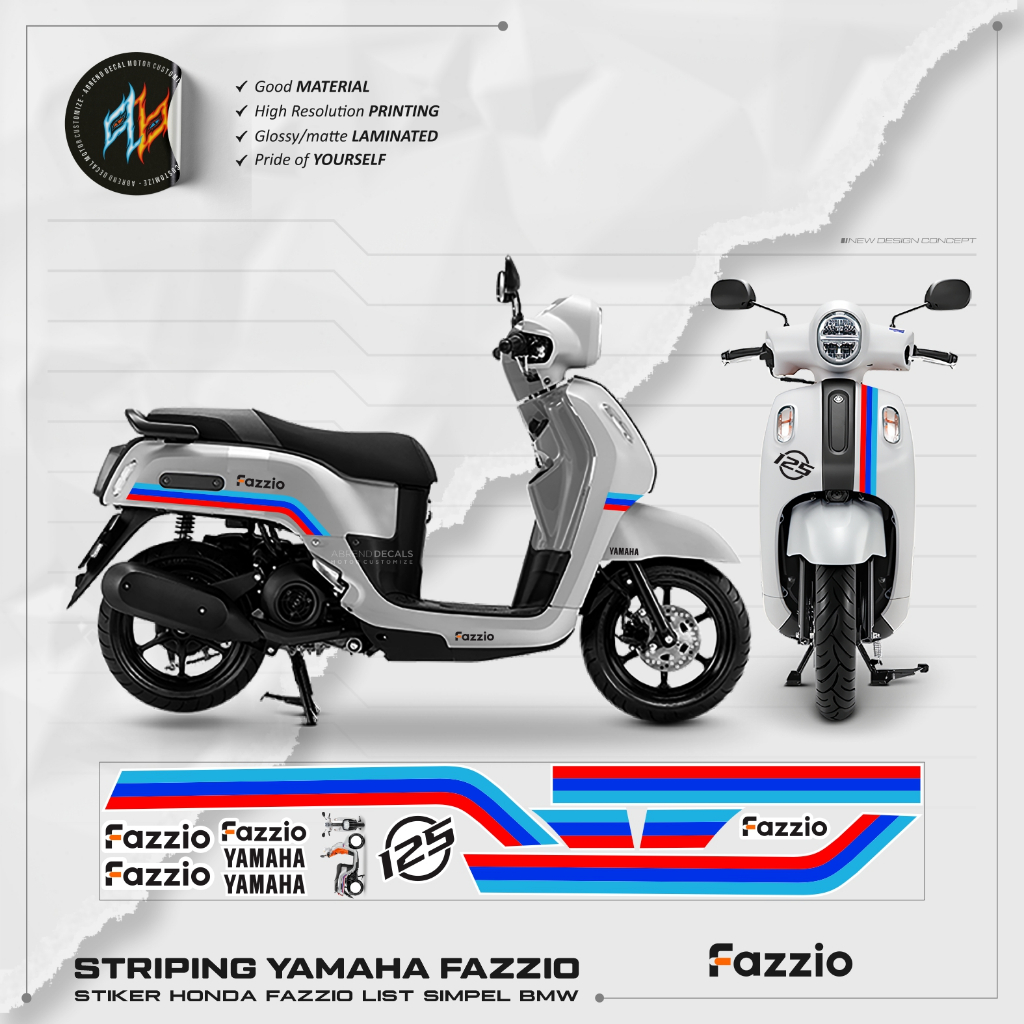 Jual STRIPING YAMAHA FAZZIO LIST SIMPEL BMW MINIMALIS / STIKER FAZZIO GRAFIS TRANSPARAN / STOCK ...