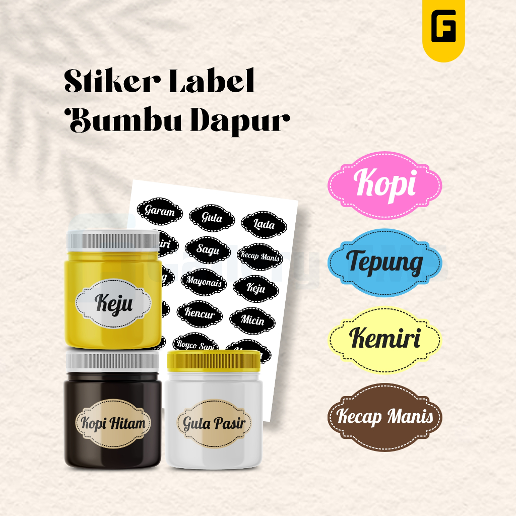 Jual Stiker Label Bumbu Dapur - Sticker Penanda Bumbu dapur 1set 15 ...