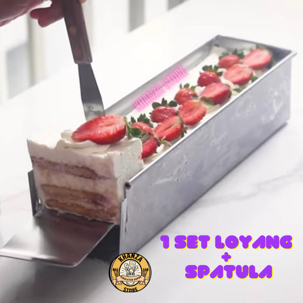 Jual 1 SET LOYANG TIRAMISU SODOK PLUS SPATULA PENGIKIS ADONAN ALUMUNIUM ...