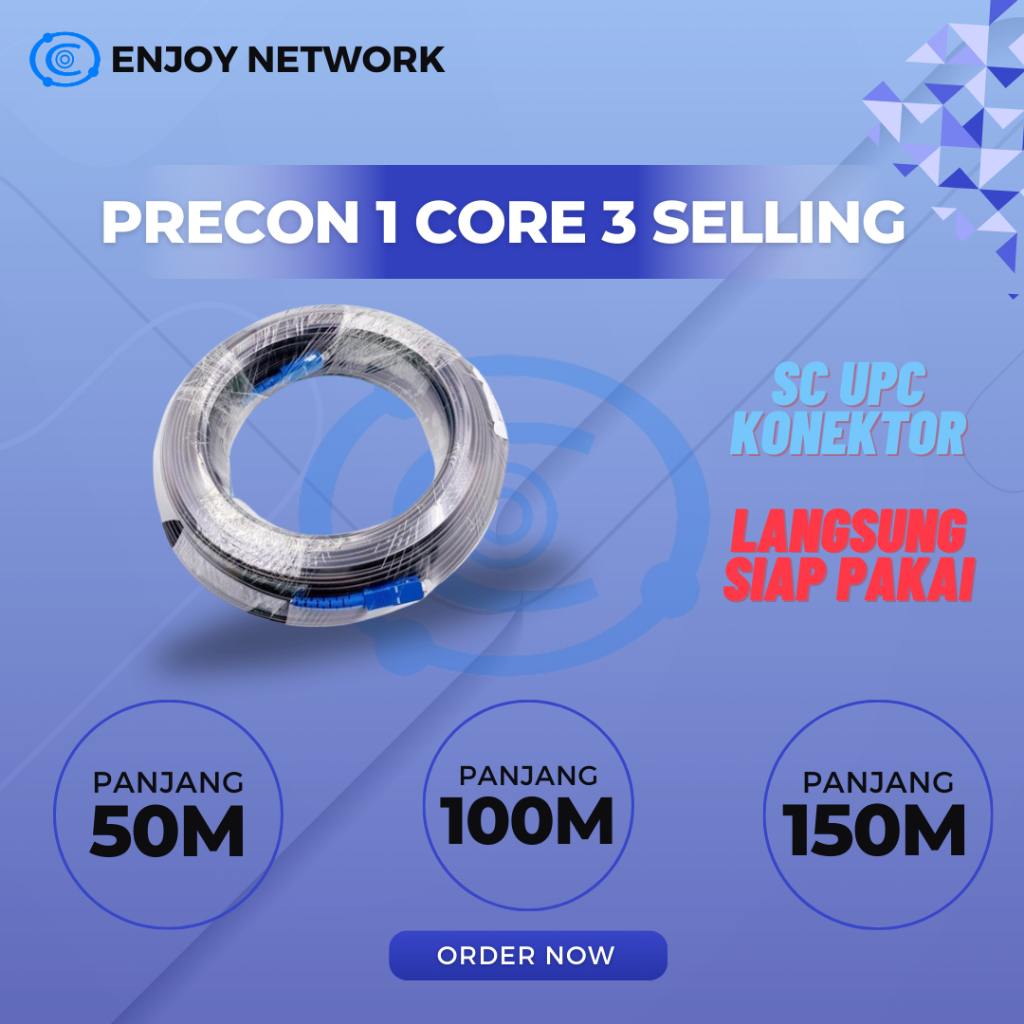 Jual Kabel Fiber Optik 50m 100m 150m Kabel Dropcore Precon Fiber Optik ...