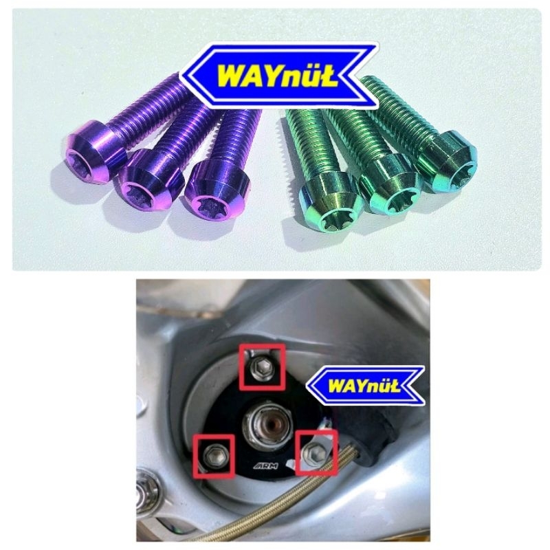 Jual Baut Sensor Belakang Nmax/Aerok Titanium ( 3 biji ) | Shopee Indonesia