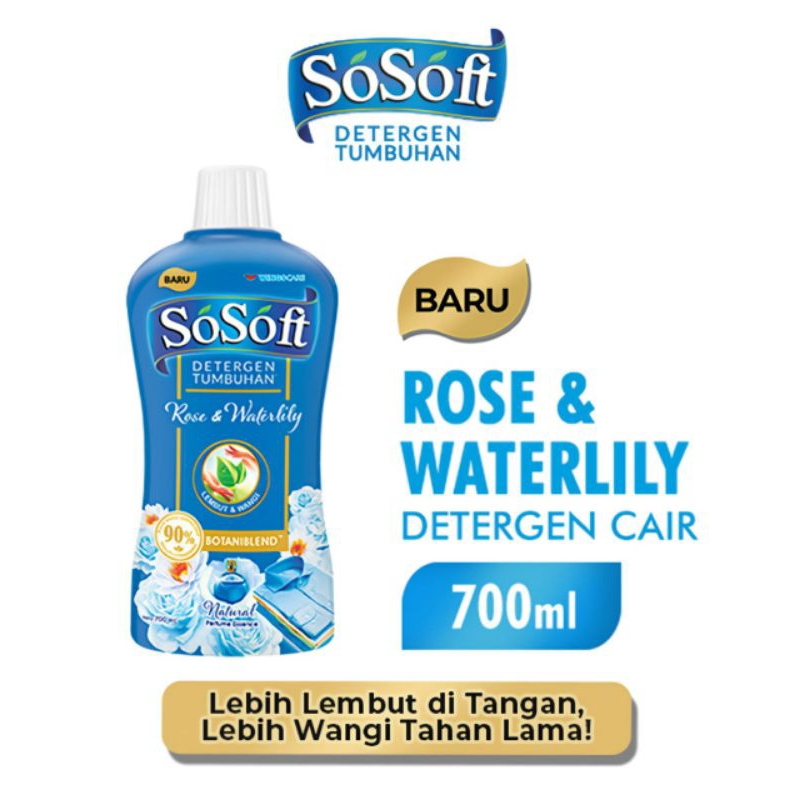 Jual So Soft Deterjen Cair Rose & Waterlily 700ml | Shopee Indonesia