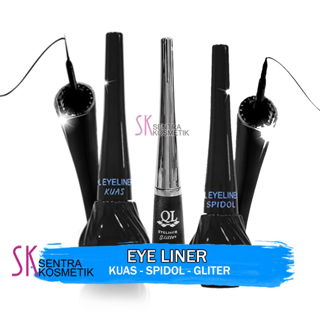 Jual QL Eyeliner Waterproof Liquid Eye liner Spidol Kuas Hitam | Shopee ...