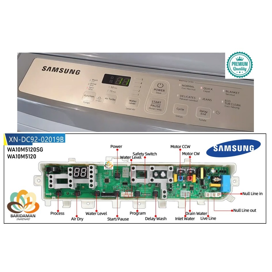 Jual [BARU] Modul Panel PCB Mesin Cuci Samsung wobble WA10M5120SG ...