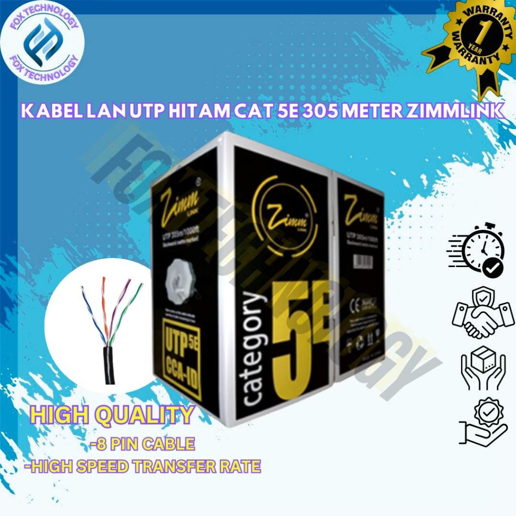 Jual [𝐇𝐈𝐆𝐇 𝐒𝐏𝐄𝐄𝐃] Kabel Lan INDOOR UTP Cat5E Kabel LAN CAT5e ZimmLink ...