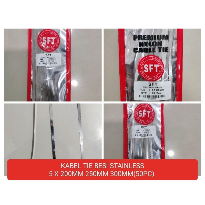 Jual kabel ties stainless besi 5 x 200 250 300 isi 12 pcs | Shopee ...