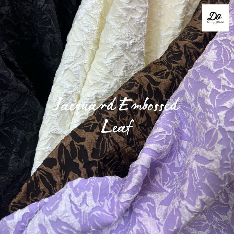 Jual KAIN BAHAN JAGUARD EMBOS ABSTRAK / JACQUARD EMBOSS LEAF DAUN ...