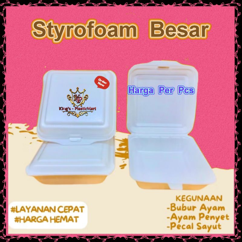 Jual Styrofoam Box Kecil & Besar / Kotak Makan Gabus / Harga Per Pcs ...
