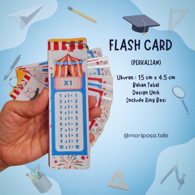 Jual Flash Card Tabel Matematika Perkalian Pembagian Penjumlahan ...