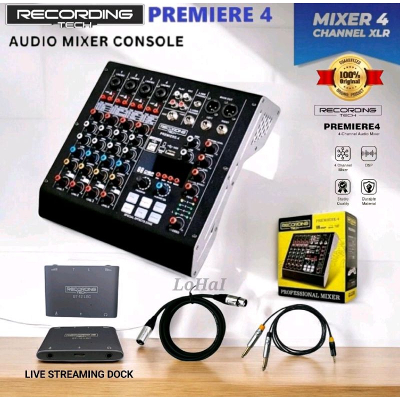 Jual PAKET MIXER RECORDING TECH PREMIERE 4 LIVE STREAMING DOCK ST-12 ...