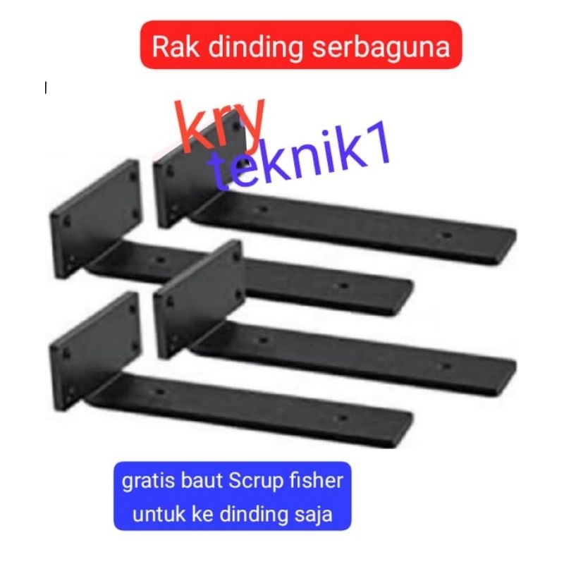 Jual rak siku papan ambalan rak gantung tempel dinding besi siku papan ...
