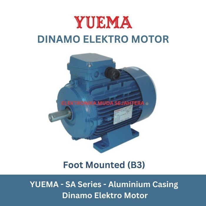 Jual Dinamo Elektro Motor 1.5KW 2HP 3 Phase 220/380V 50HZ B3 Foot Yuema | Shopee Indonesia