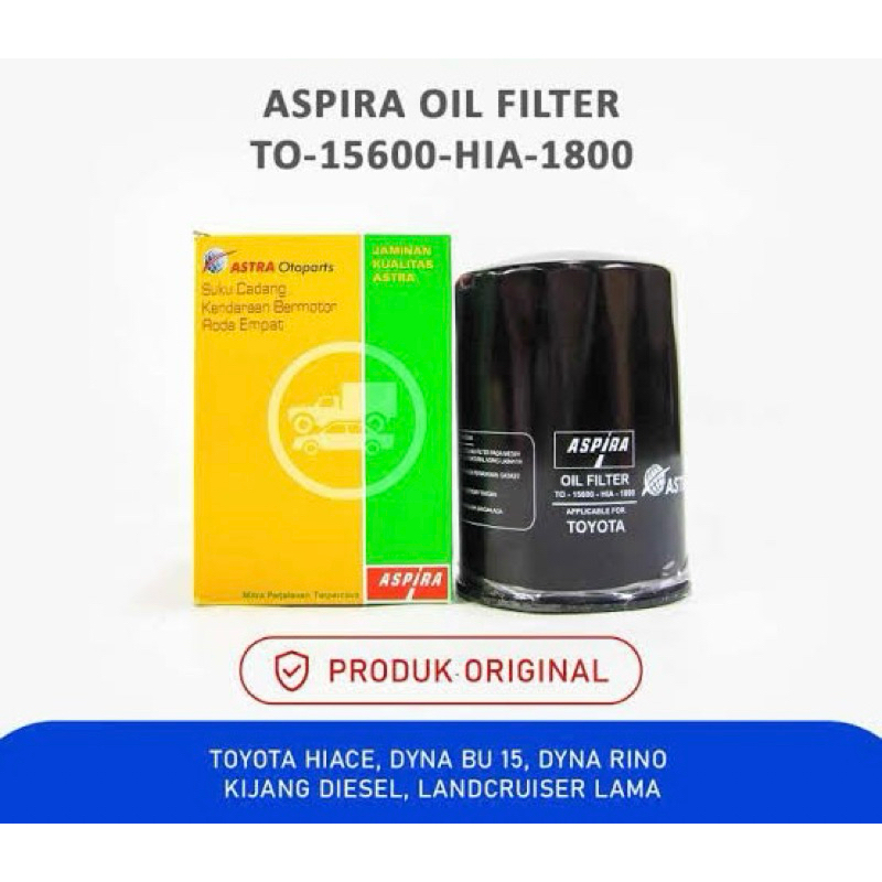 Jual Filter Oli Aspira Toyota Hiace, Kijang Diesel & Dyna Merk Aspira ...