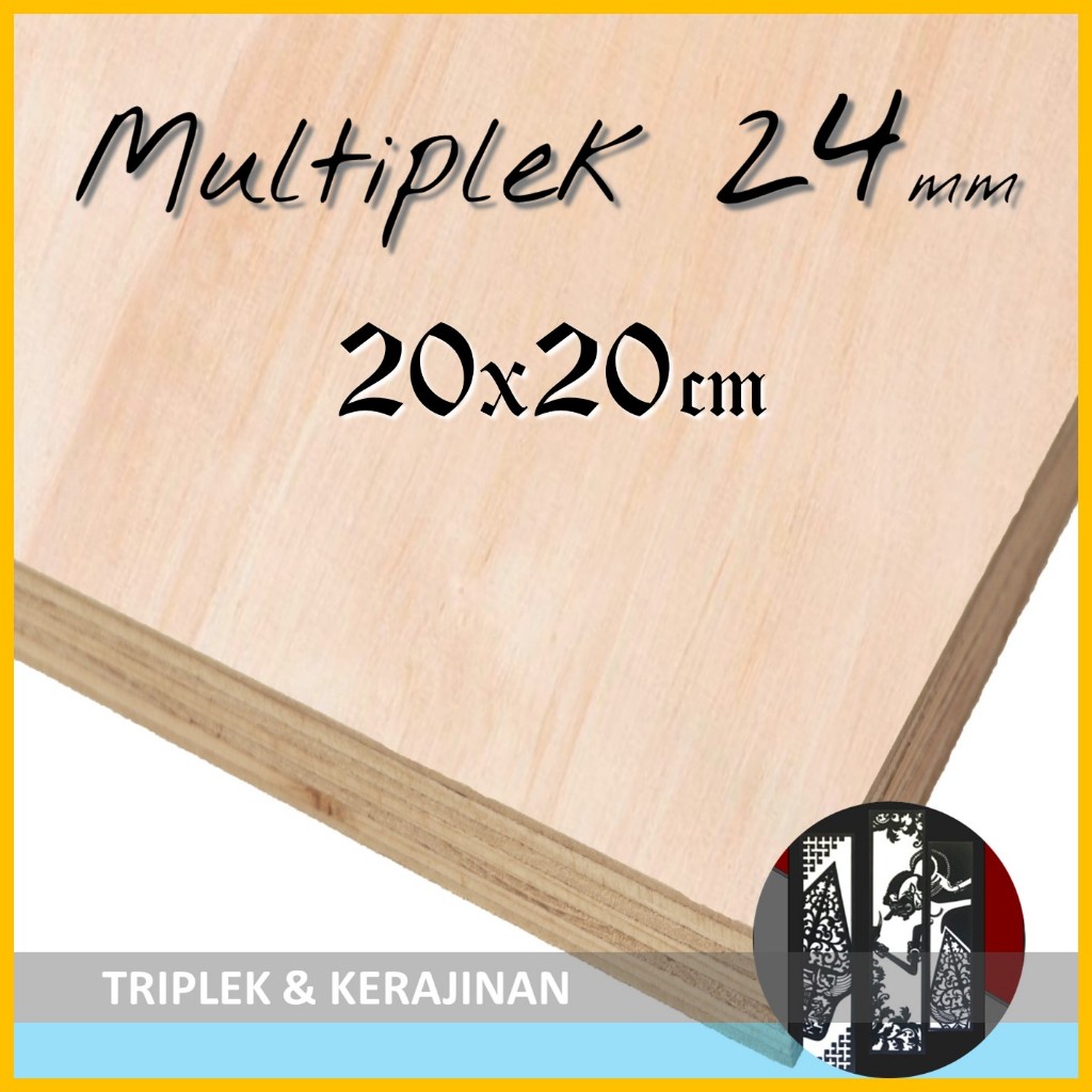 Jual Triplek 24mm 20x20 cm Multiplek MDF/HMR Board Melamin Blokmin ...