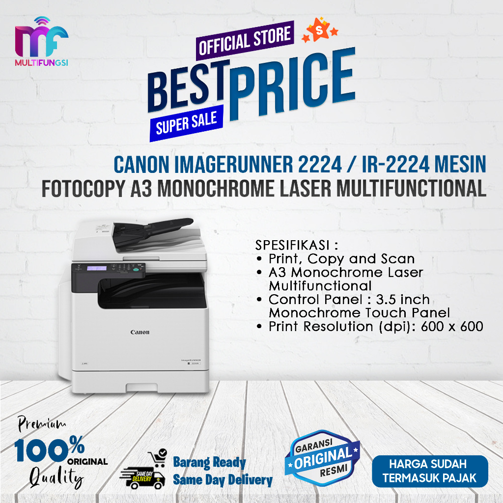 Jual Canon imageRunner 2224 / iR-2224 Mesin Fotocopy A3 Monochrome ...