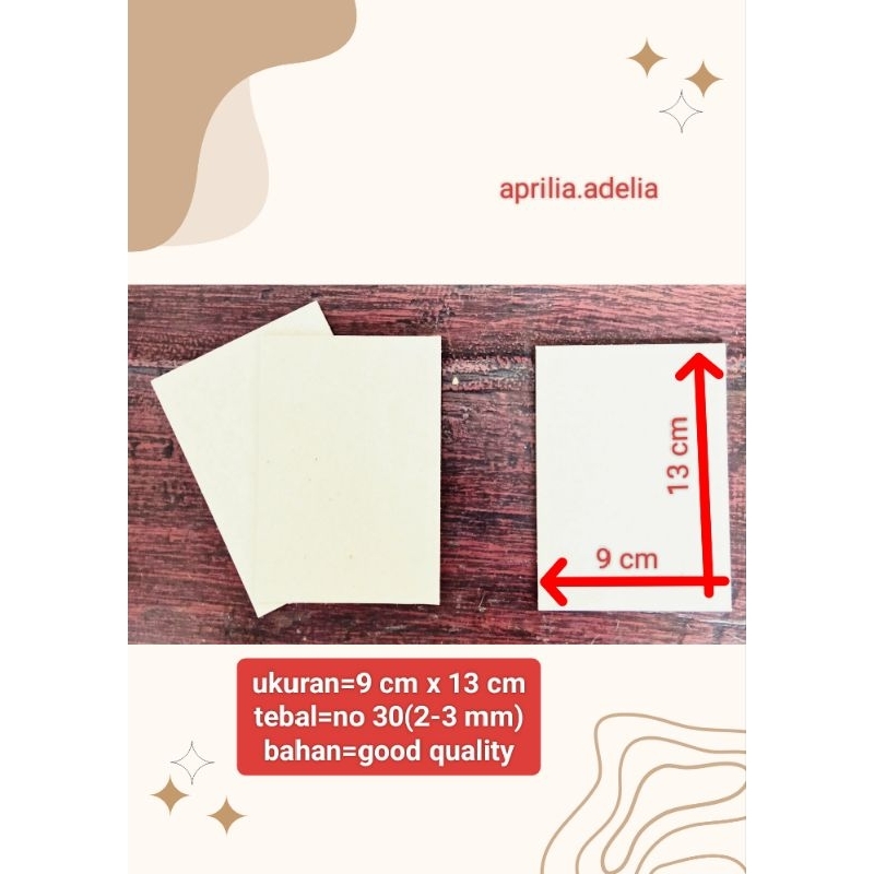 Jual 20 LEMBAR NO 30 9X13 KARTON HARD BOARD/GREY BOARD/YELLOW BOARD ...