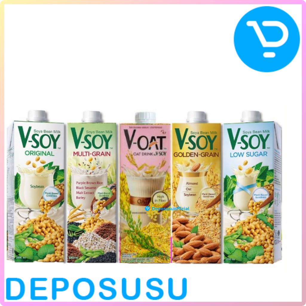 Jual VSOY V-soy V Soy Soya Bean Milk VOAT V-Oat V Oat Susu Gandum 1L ...