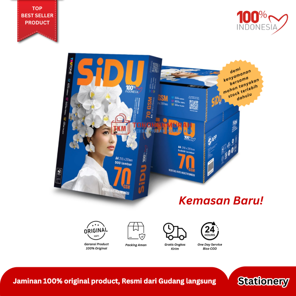 Jual KERTAS HVS Sidu A4 70 Gr / Rim | Shopee Indonesia
