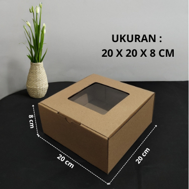 Jual ( 10 Pcs ) Kardus Karton Box Kotak Kue Hampers 20 cm x 20 cm x 8 ...