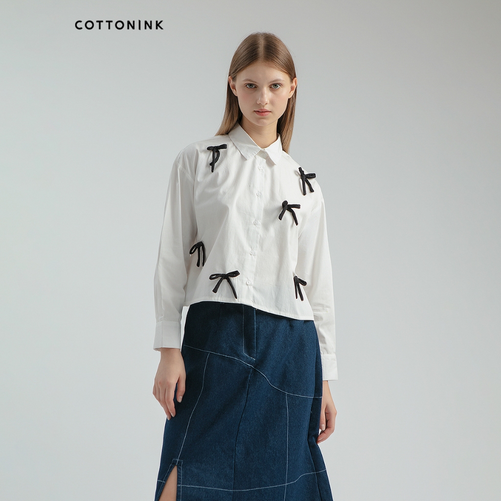 Jual COTTONINK - Atasan Kemeja Wanita Off-white Petrica # ...