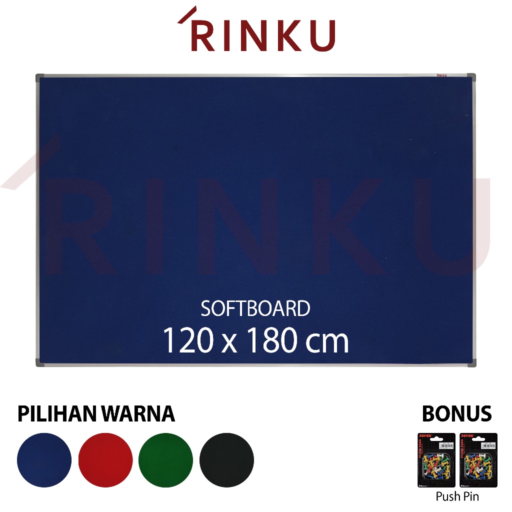 Jual Softboard Pin Board Cork Board Gantung Bludru Rinku 120x180 cm ...