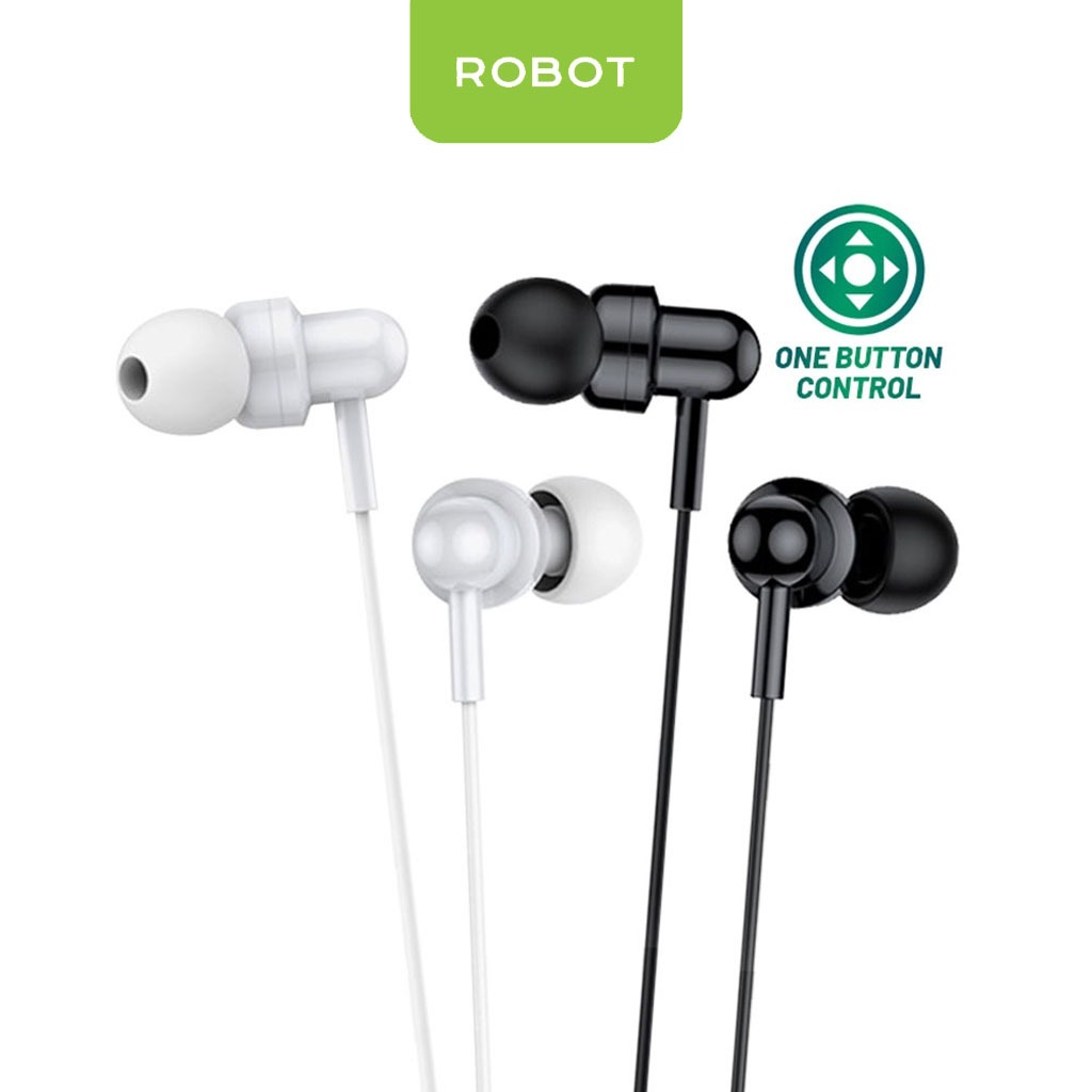 Jual Robot RE20 Wired Headset Handsfree Oblique In-Ear Deep Bass Ultra ...