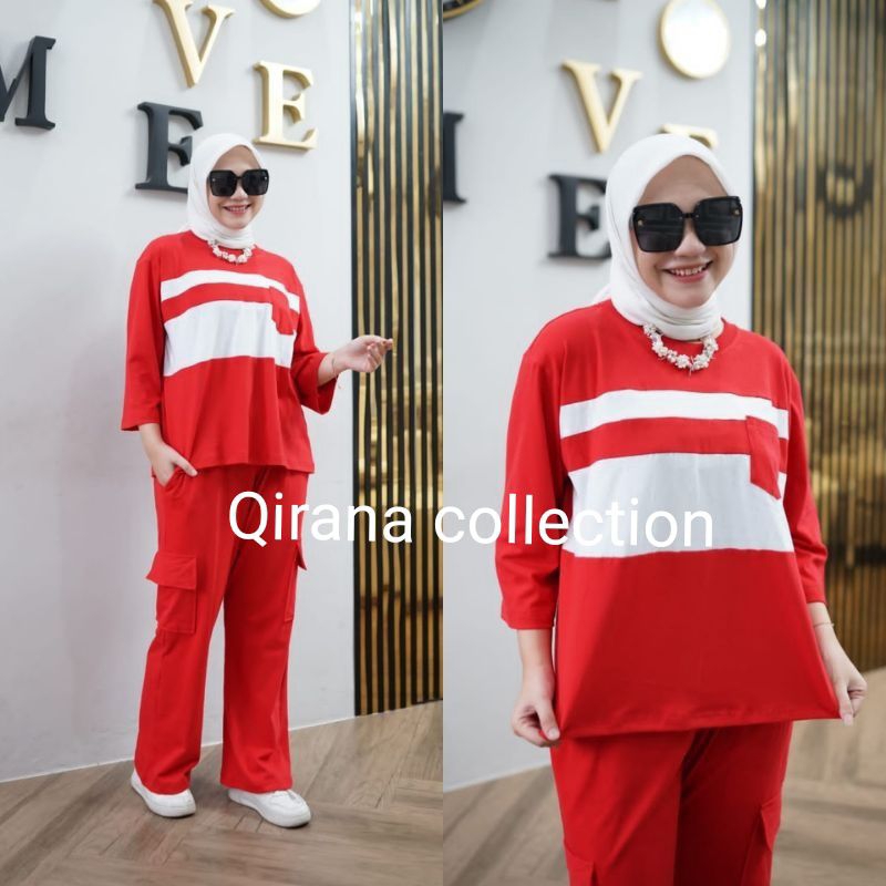 Jual Setelan Wanita Setcel Kemerdekaan Merah Putih 2025 Indonesia Baju Celana Olahraga Remaja ...